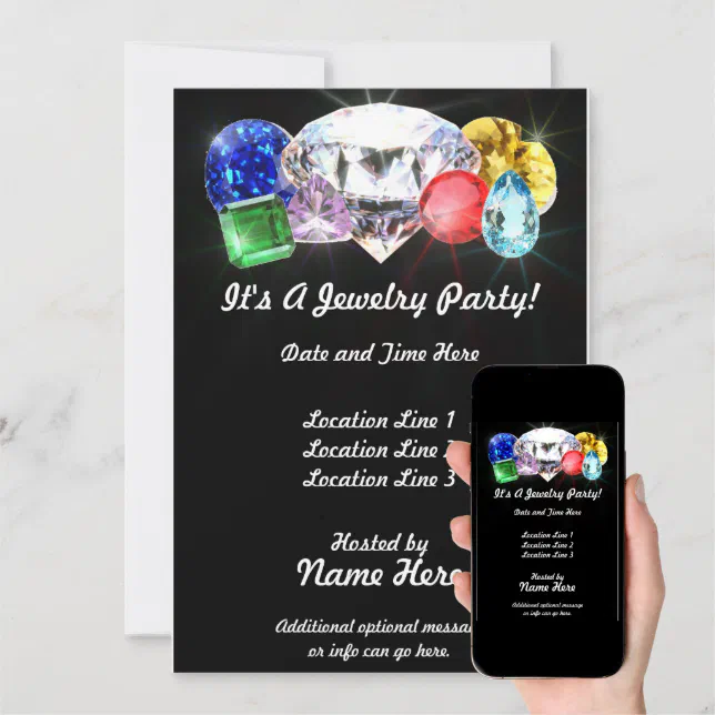 Jewelry Party Custom Invites | Zazzle