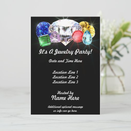 Jewelry Party Custom Invites | Zazzle