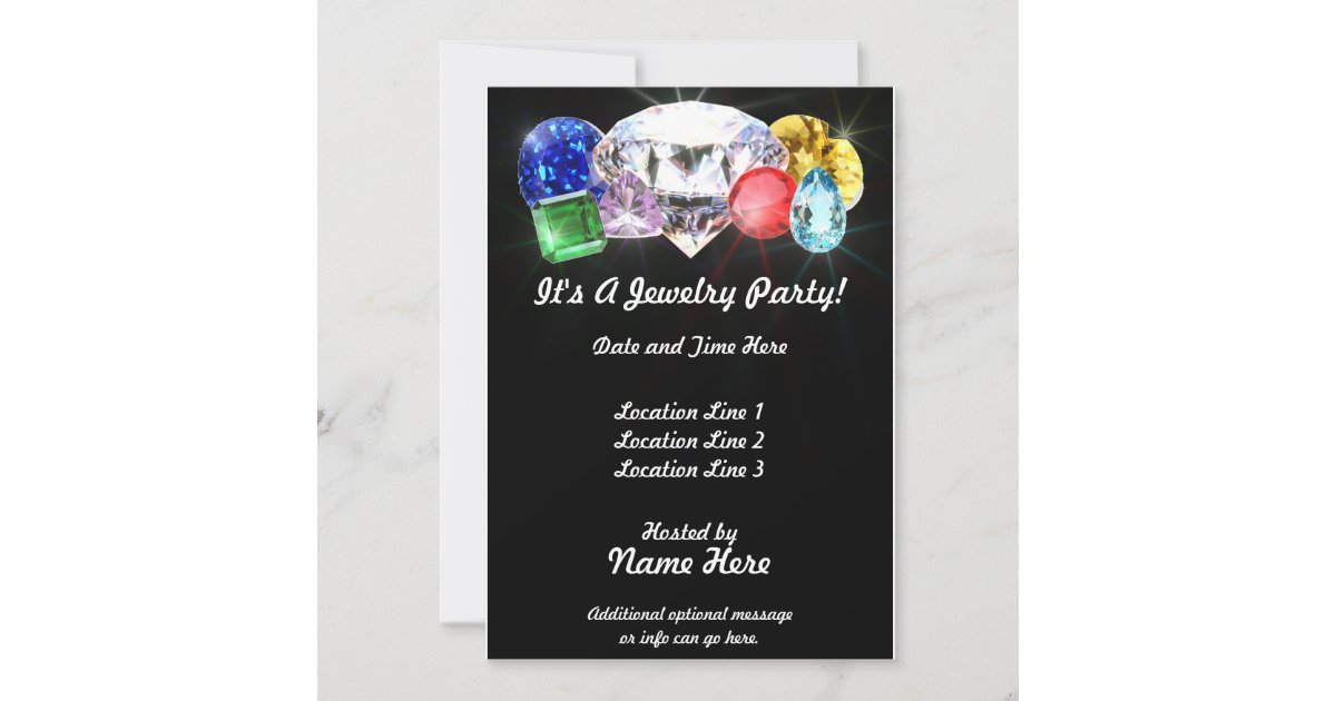 Jewelry Party Custom Invites | Zazzle