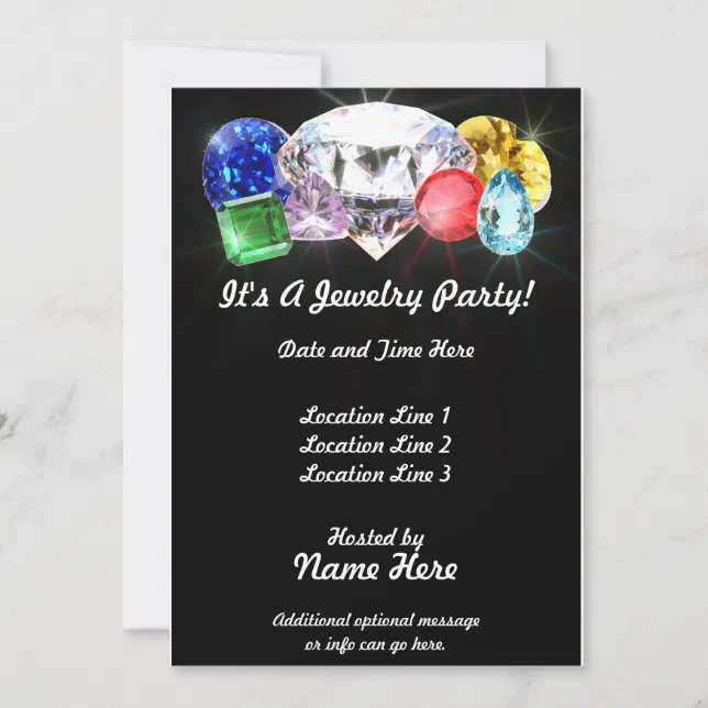 Jewelry Party Custom Invites | Zazzle