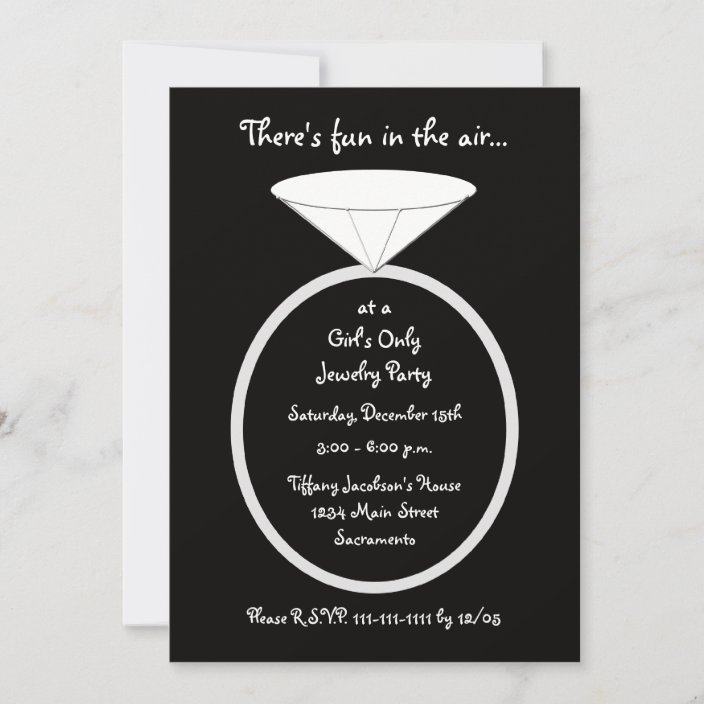 Jewelry Party Invitation Jewelry on Black | Zazzle.com