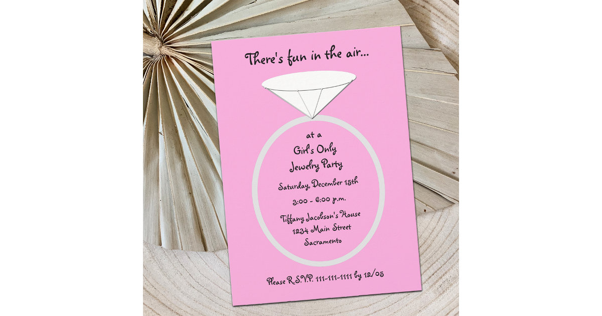 Jewelry Party Invite Giant Ring Invite | Zazzle