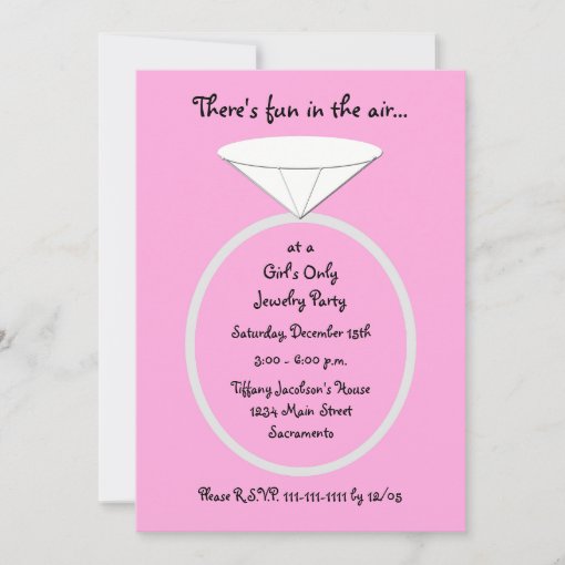 Jewelry Party Invite Giant Ring Invite | Zazzle