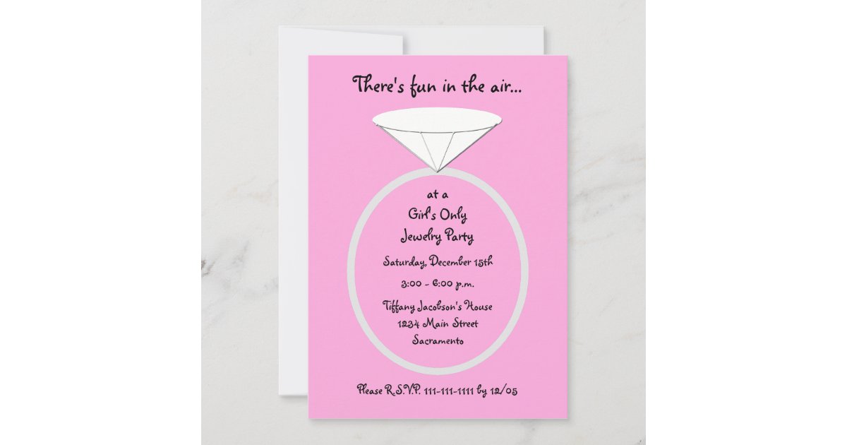 Jewelry Party Invite Giant Ring Invite | Zazzle