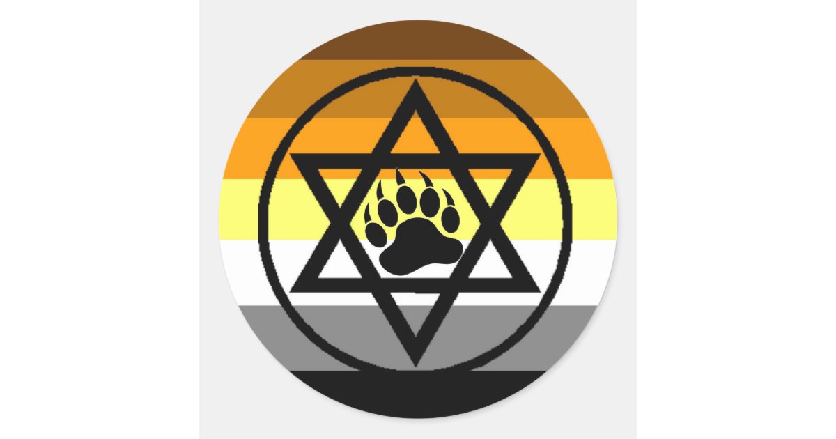 Jewish Bear Pride Flag Classic Round Sticker | Zazzle