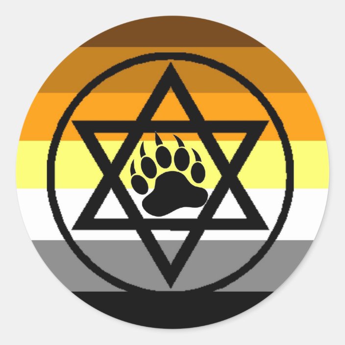 Jewish Bear Pride Flag Classic Round Sticker | Zazzle.com