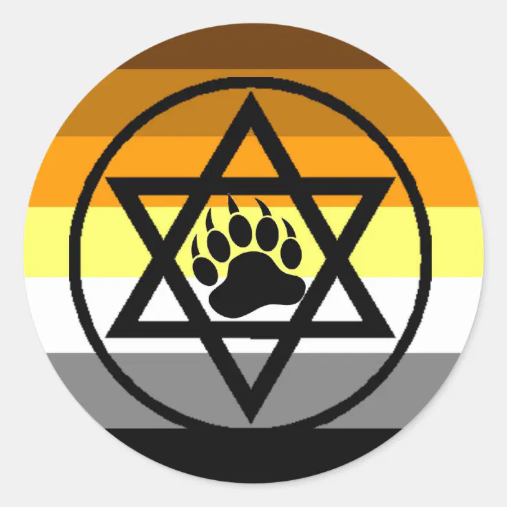 Jewish Bear Pride Flag Classic Round Sticker | Zazzle