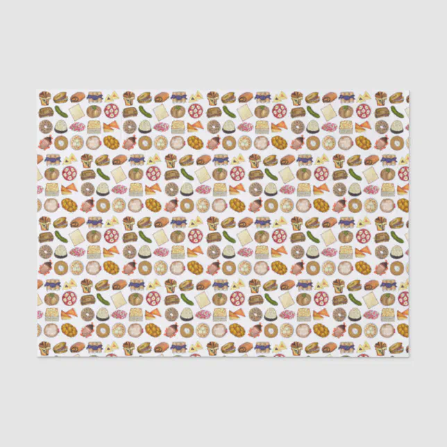 Jewish Cooking Cuisine Holiday Dinner Foods Print Tissue Paper | Zazzle