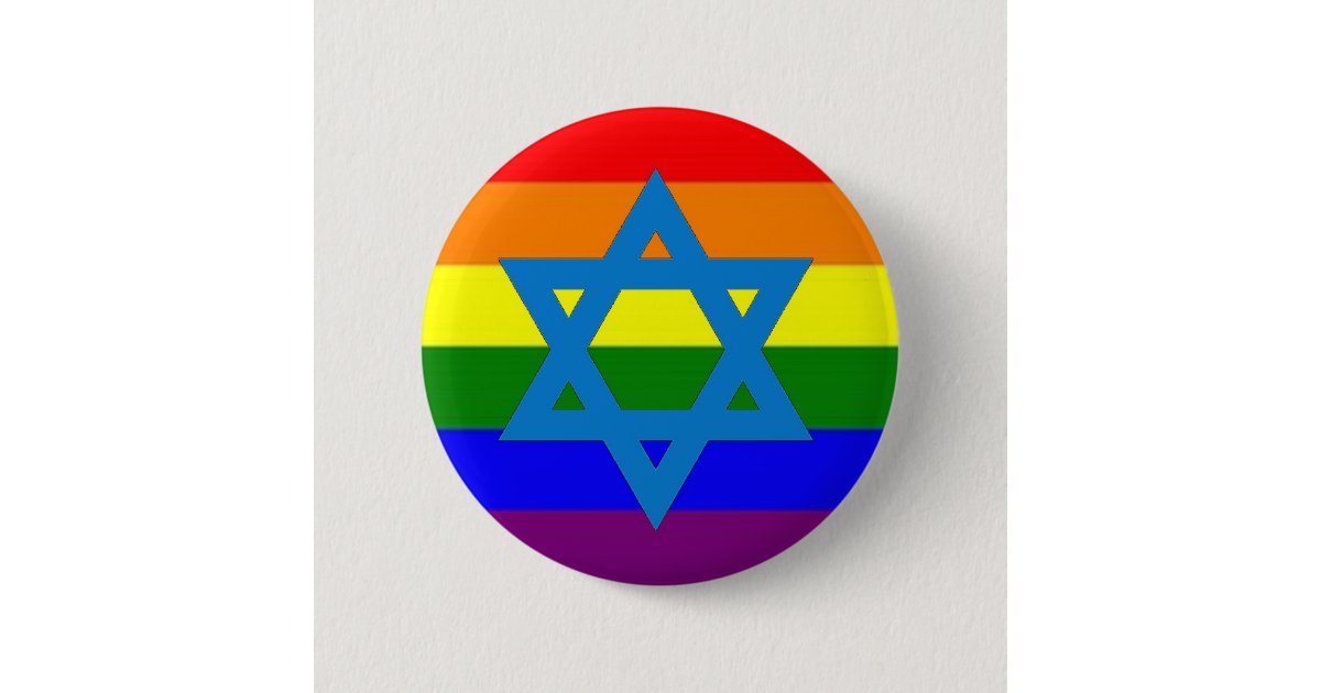 Jewish Gay Pride Flag Pinback Button | Zazzle