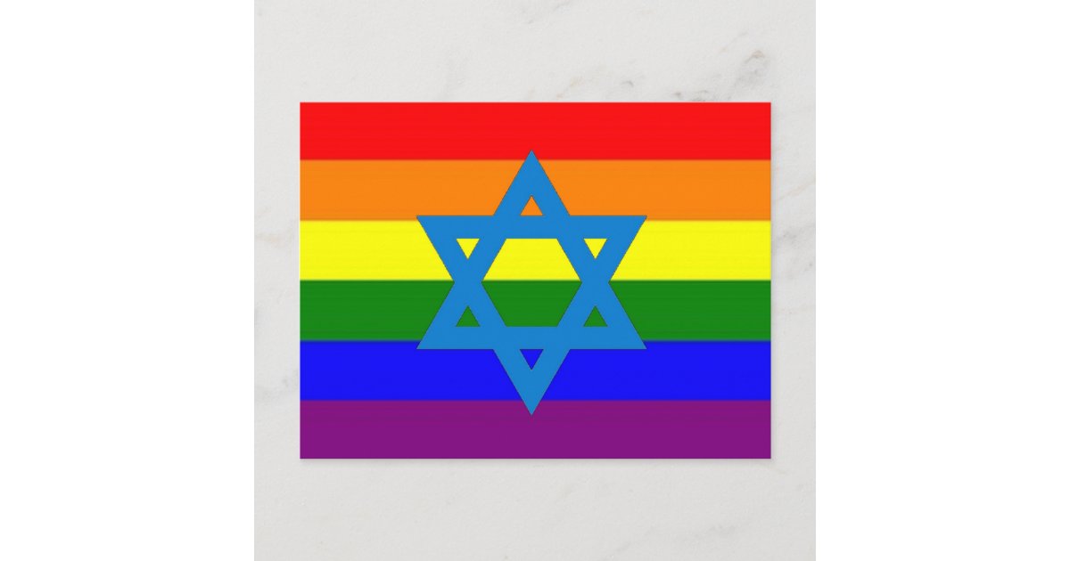Jewish Gay Pride Flag Postcard | Zazzle