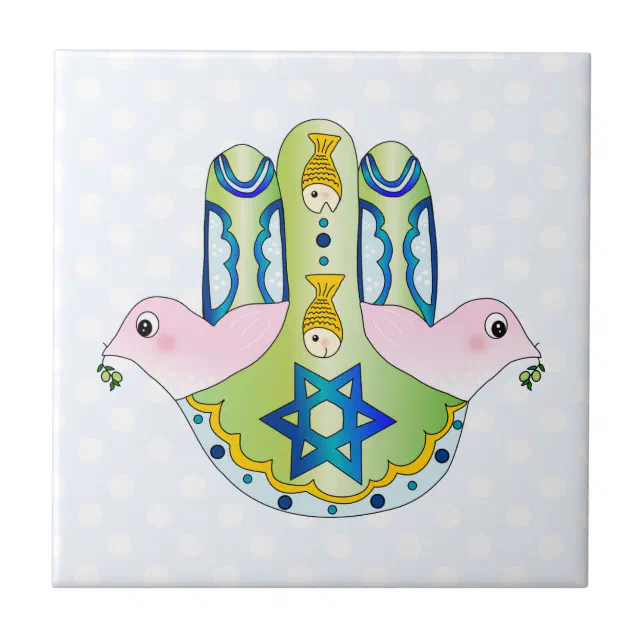 Jewish Hamsa Ceramic Tile | Zazzle