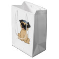 Jewish Holiday-Cute Beige Pug with Yarmulke Medium Gift Bag | Zazzle