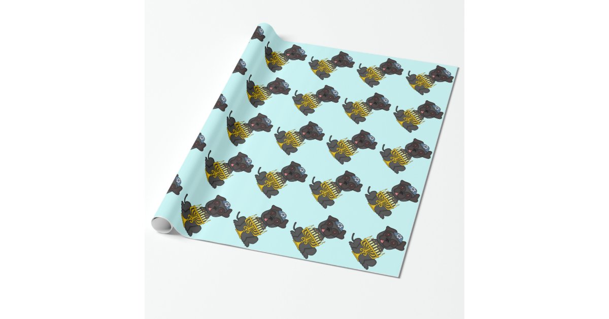 Jewish Holiday-Pug Dog with Menorah Wrapping Paper | Zazzle