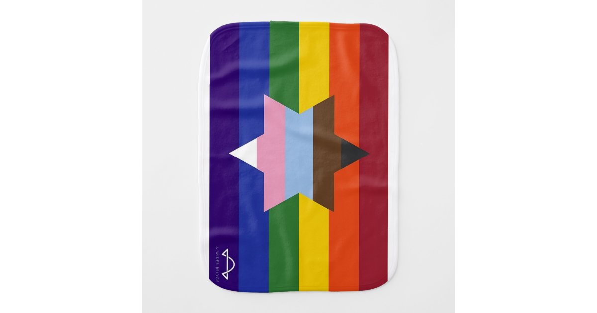 Jewish Inclusive Pride Flag Burp Cloths | Zazzle