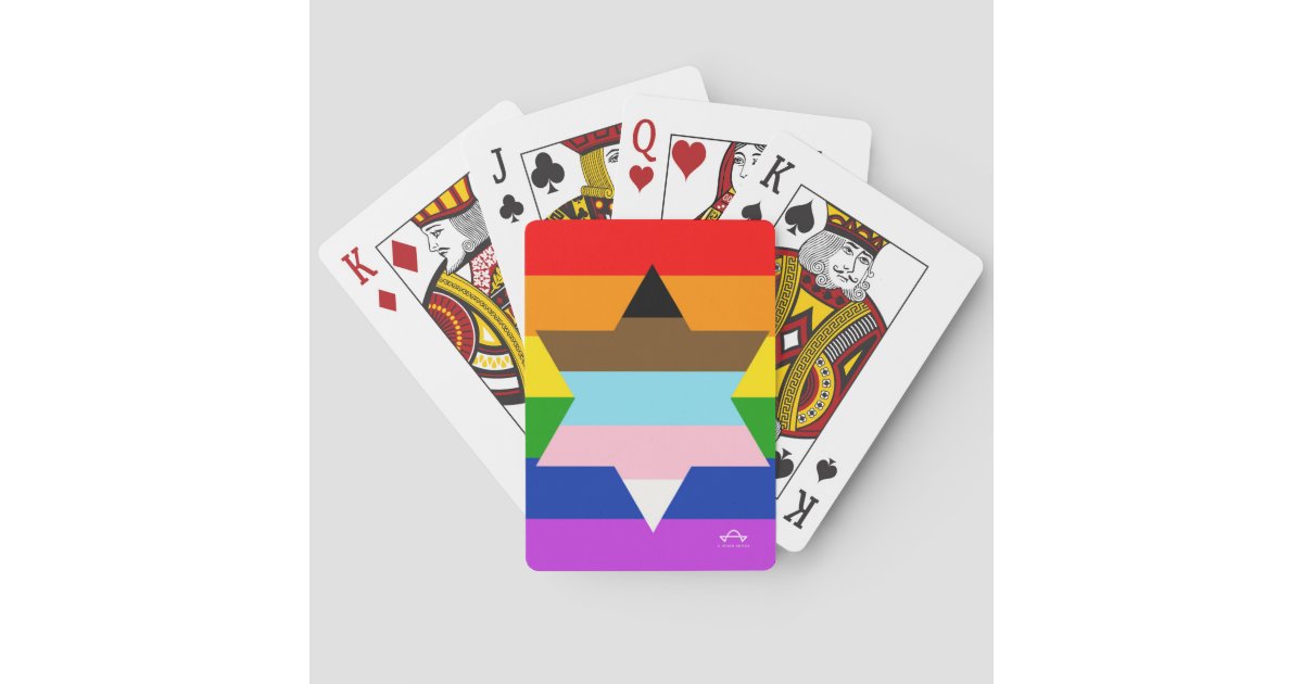 Jewish Inclusive Pride Flag Classic Playing Cards | Zazzle
