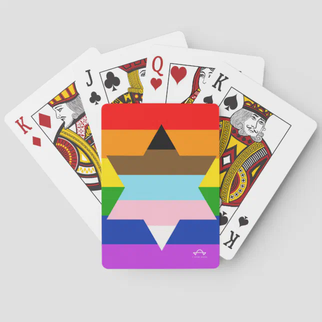 Jewish Inclusive Pride Flag Classic Playing Cards | Zazzle