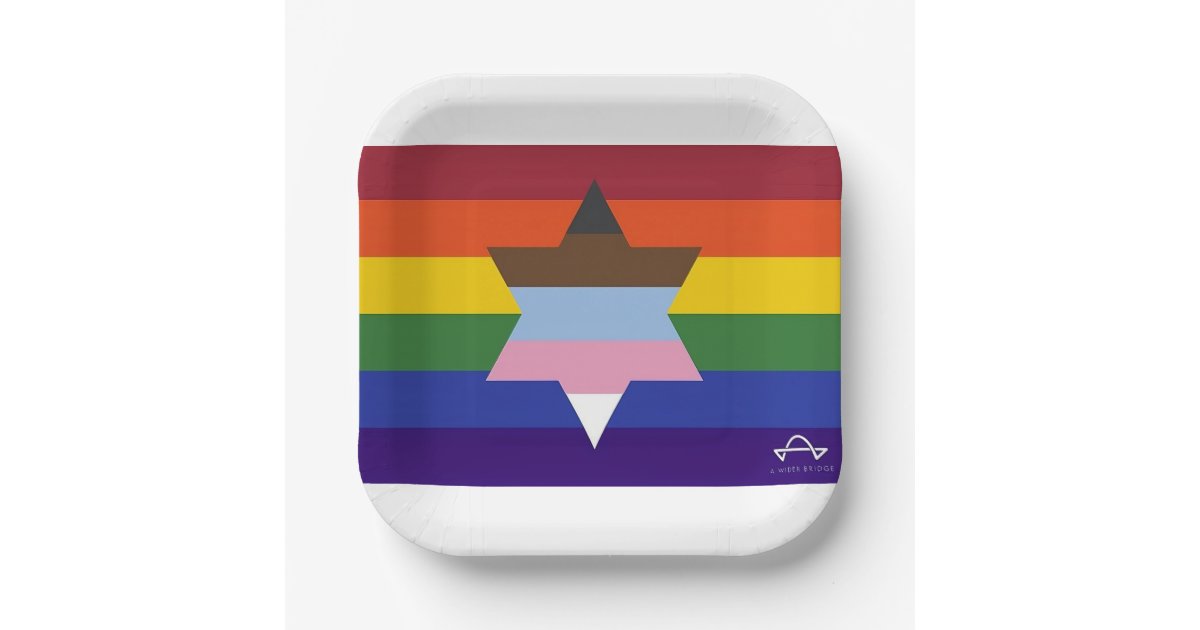 Jewish Inclusive Pride Flag Paper Plates | Zazzle