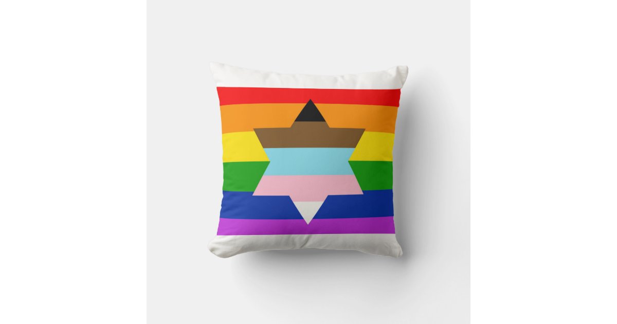 Jewish Inclusive Pride Flag Throw Pillow | Zazzle