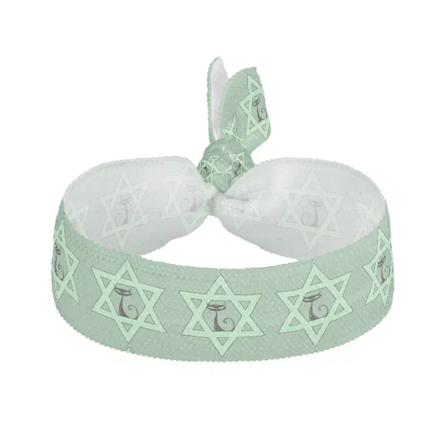 Jewish Kitty Cat Star of David Ribbon Hair Tie | Zazzle