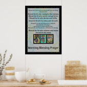 Jewish Morning Blessing Prayer Batik Hamsa Poster | Zazzle