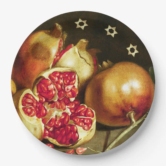 Jewish New Year | Rosh Hashanah Fine Art Paper Plates | Zazzle