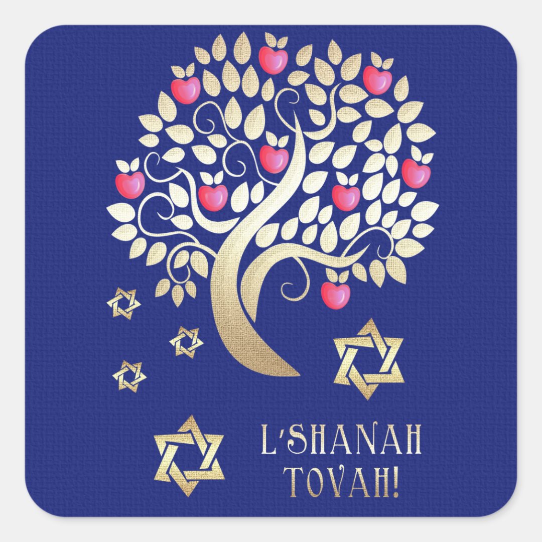 Jewish New Year | Rosh Hashanah Gift Square Sticker | Zazzle