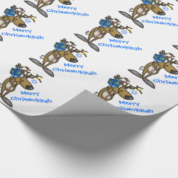 Jewish Reindeer Chrismukkah Wrapping Paper Ver.2 | Zazzle