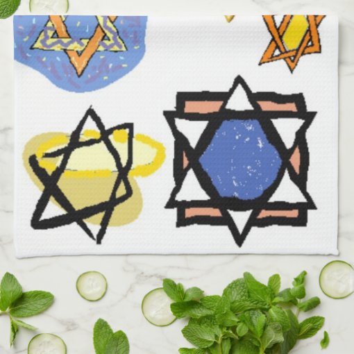 JEWISH STARS KITCHEN TOWELS - MOGEN DAVID GIFTS | Zazzle