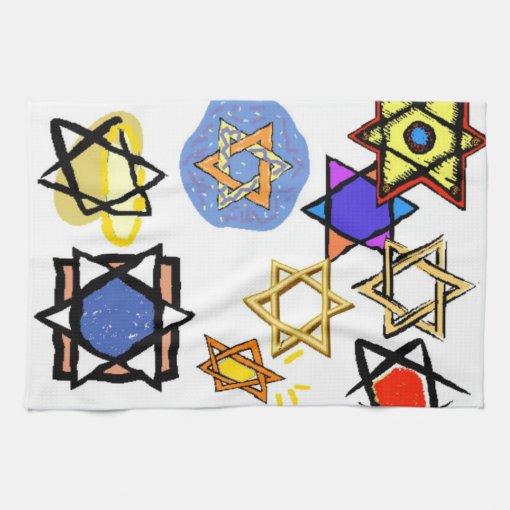 JEWISH STARS KITCHEN TOWELS - MOGEN DAVID GIFTS | Zazzle