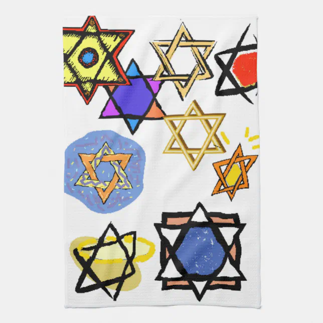 JEWISH STARS KITCHEN TOWELS - MOGEN DAVID GIFTS | Zazzle