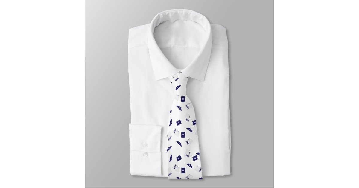 Jewish symbols pattern neck tie | Zazzle