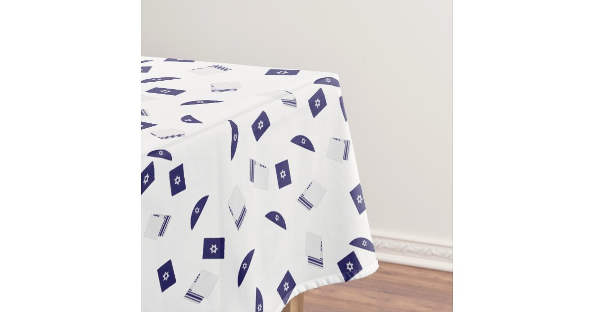 Jewish symbols pattern tablecloth | Zazzle