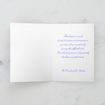 Jewish Sympathy Thank You Greeting Card | Zazzle