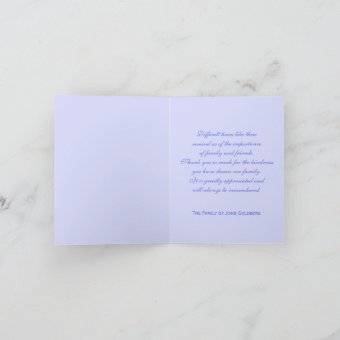 Jewish Sympathy Thank you Note Card | Zazzle