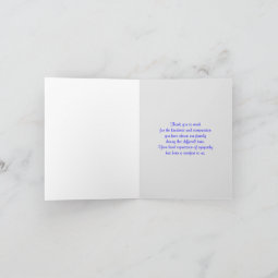 Jewish Sympathy Thank You Note Card - Blue | Zazzle