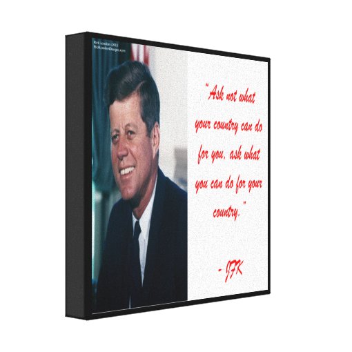 JFK & Ask Not Quote Canvas Print | Zazzle