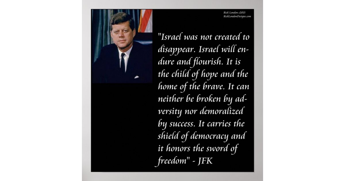 JFK & Israel Quote Poster | Zazzle