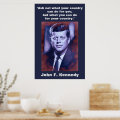 JFK John F. Kennedy Quote Motivational Inspiration Poster | Zazzle