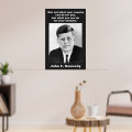 JFK John F. Kennedy Quote Motivational Inspiration Poster | Zazzle