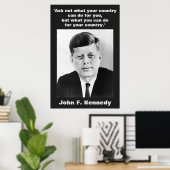JFK John F. Kennedy Quote Motivational Inspiration Poster | Zazzle