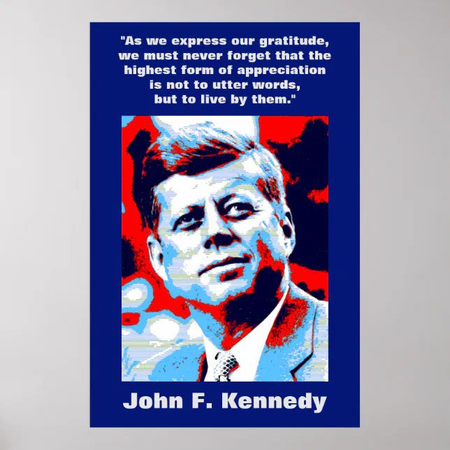 JFK John F. Kennedy Quote Motivational Inspiration Poster | Zazzle