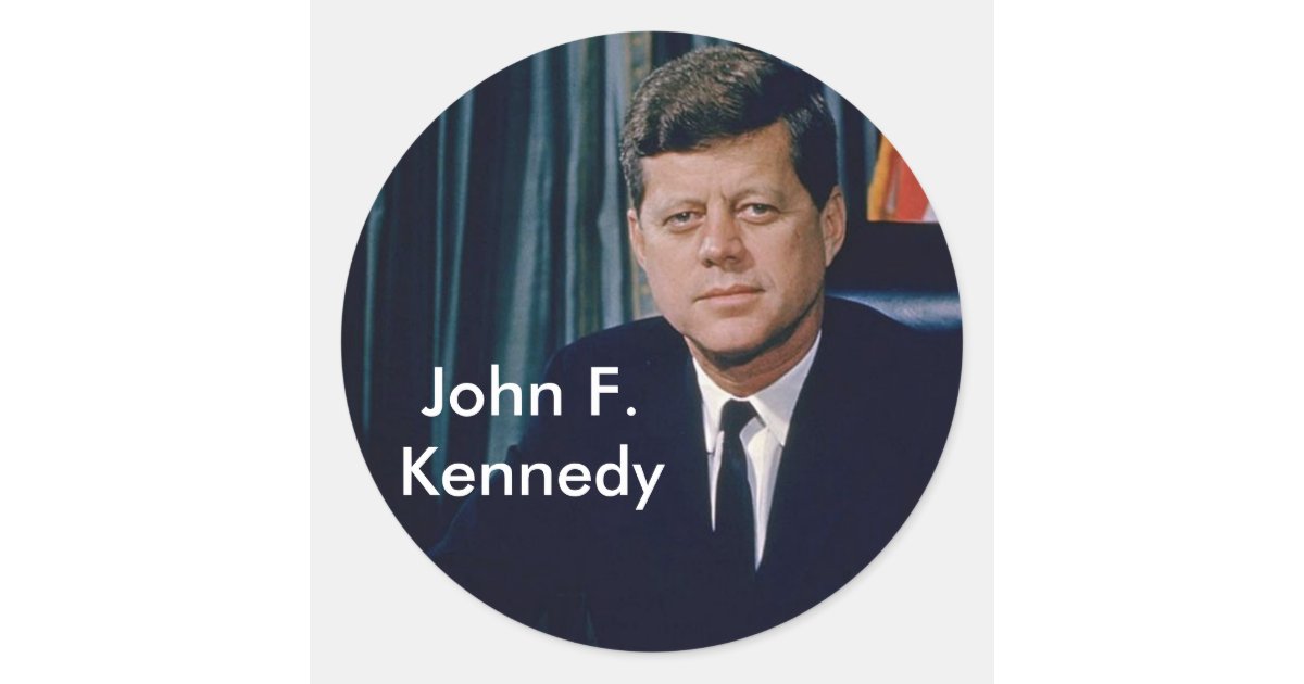 JFK official portrait from public domain Classic Round Sticker | Zazzle
