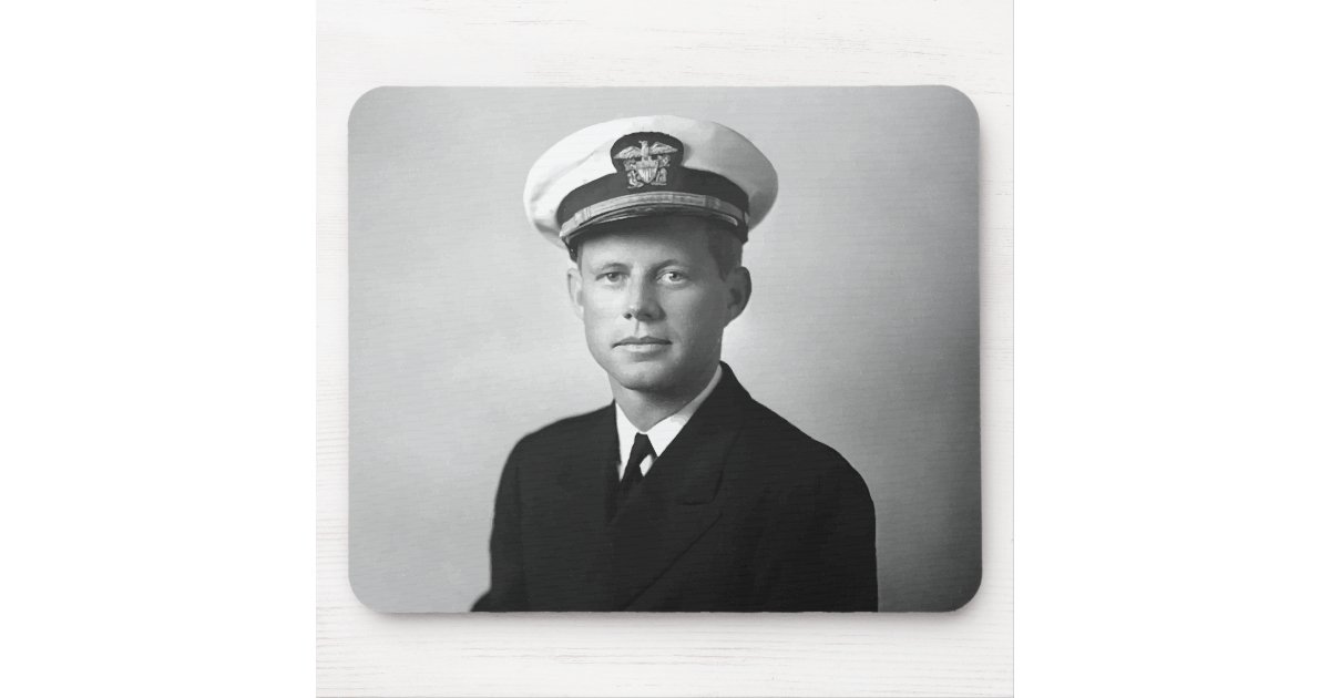 JFK Wearing His Navy Uniform Mouse Pad | Zazzle