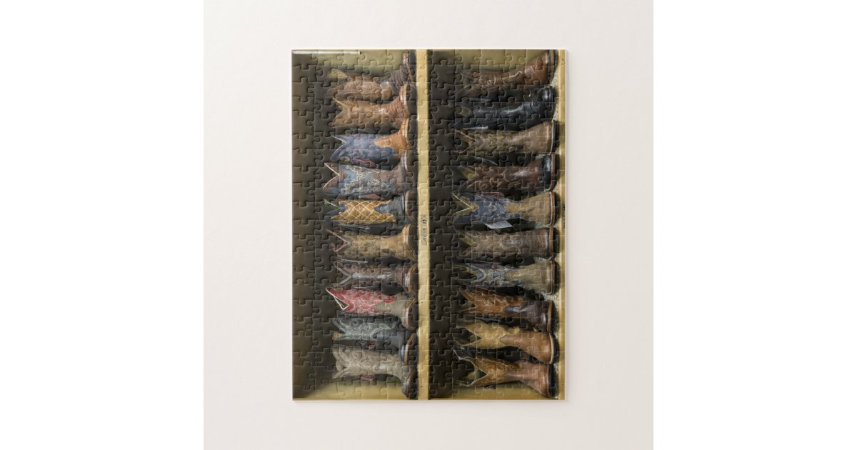 Jigsaw puzzle featuring cowboy boots selection | Zazzle