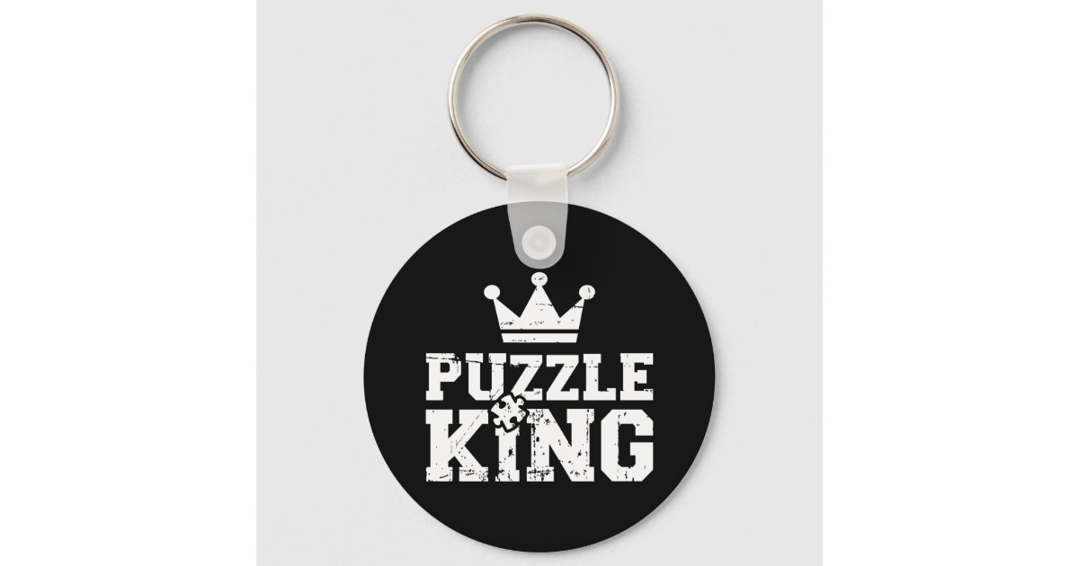 Jigsaw puzzle king keychain | Zazzle