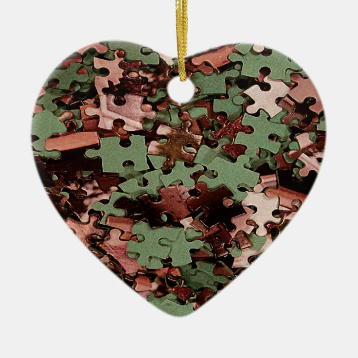 Jigsaw Puzzle Novelty Ceramic Ornament | Zazzle