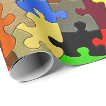 jigsaw puzzle wrapping paper | Zazzle