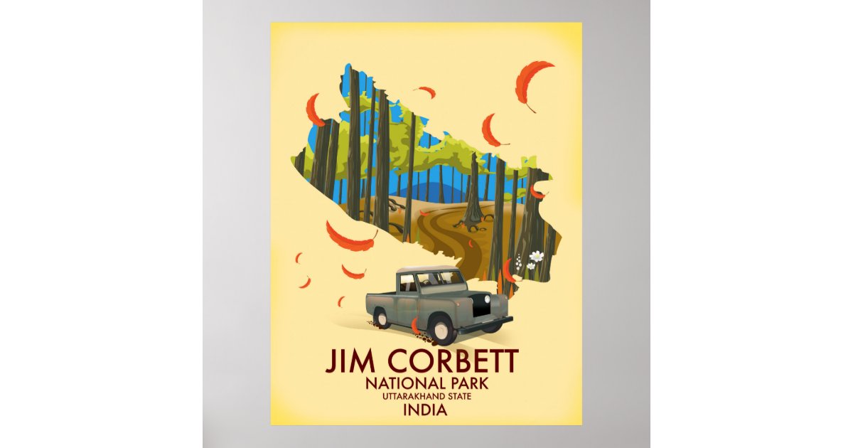 Jim Corbett National Park, Uttarakhand State Poster | Zazzle