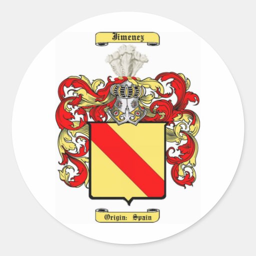 Jimenez Family Crest Stickers - 2 Custom Designs | Zazzle