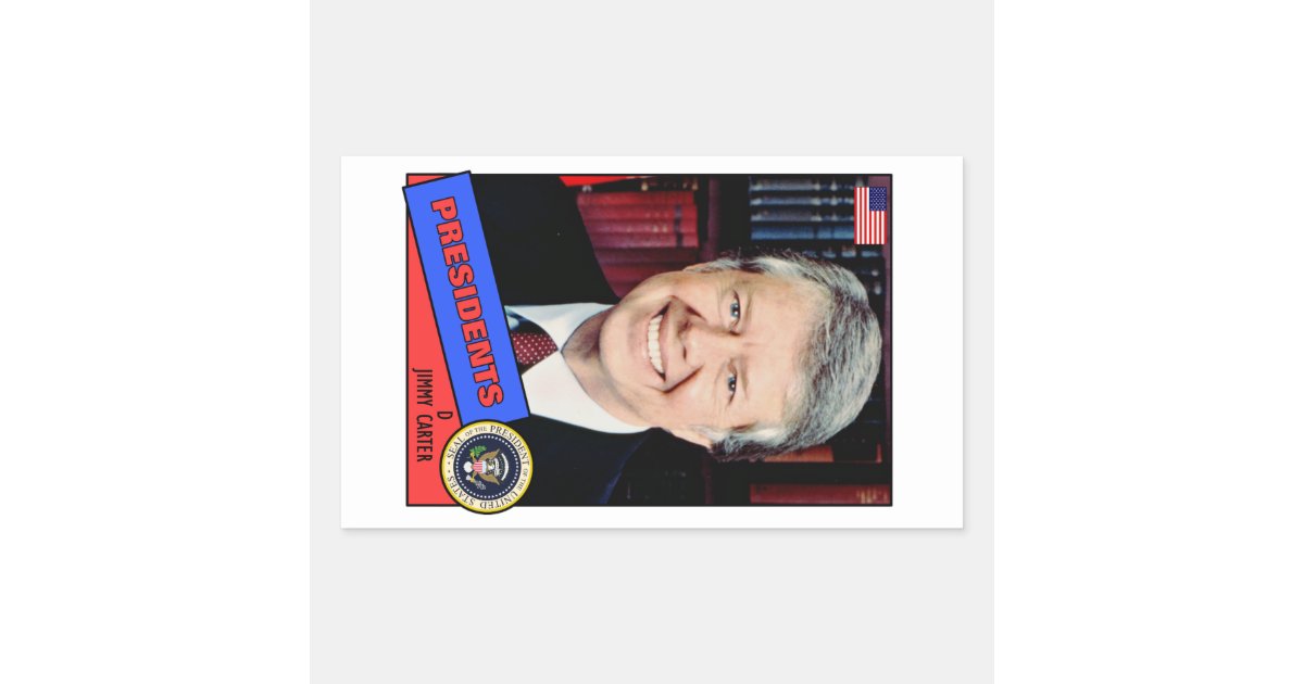 Jimmy Carter Baseball Card Rectangular Sticker | Zazzle